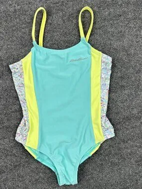 Swim | Eddie Bauer Girls Onepiece Swimsuit Tealneon Yellow Size 7 Nwd ...